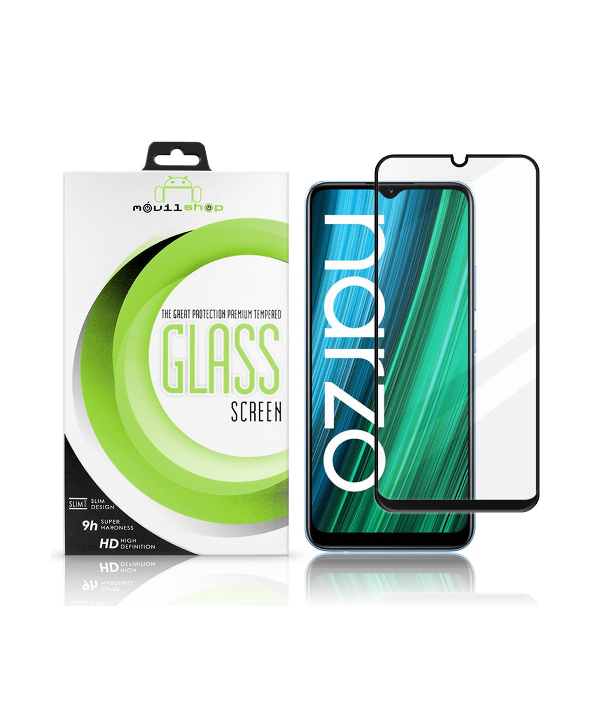Protector de pantalla completo para Realme Narzo 50A - Cristal templado ...
